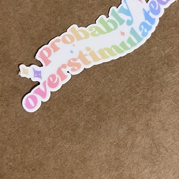 Probably Overstimulated Waterproof Retro Sticker - Etsy