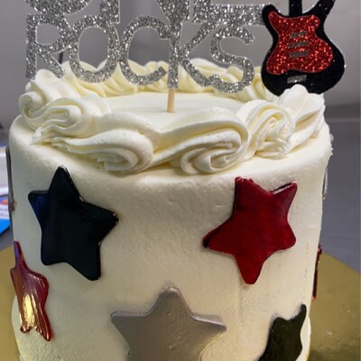 One Rocks Cake Topper / Guitar Cake Topper / Rock Party / Rock N Roll ...