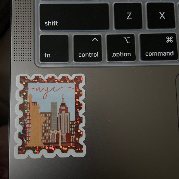 New York City Stamp Glitter Vinyl Sticker - Etsy