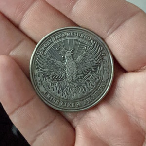 Phoenix Coin EDC Reminder Challenge Coin Phoenix Bird Fire | Etsy