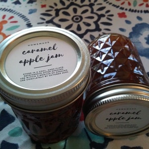 Brush Script Jar and Canning Labels Custom Water and Oil Resistant ...