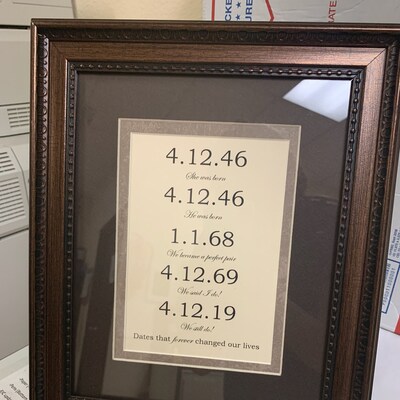 Framed & Matted Custom Date Art Print Personalized - Etsy