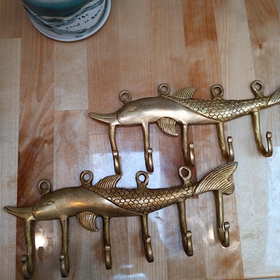 FISH Wall Hook, Towel Hook for Beach / Lake House Decor, Entryway ...