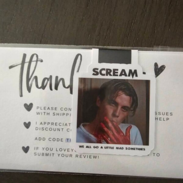 Billy Loomis Magnetic Bookmark| Ghostface | Scream Movie Bookmarks ...