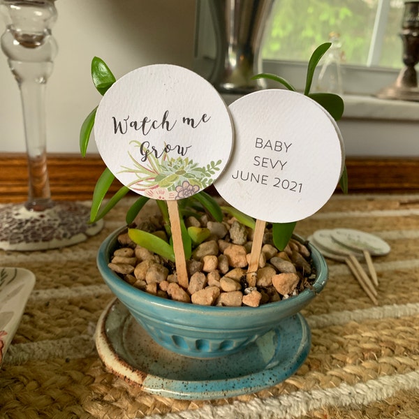 Watch Me Grow Favor Tags Sticks, Let Love Grow, Custom Tags, Reception ...