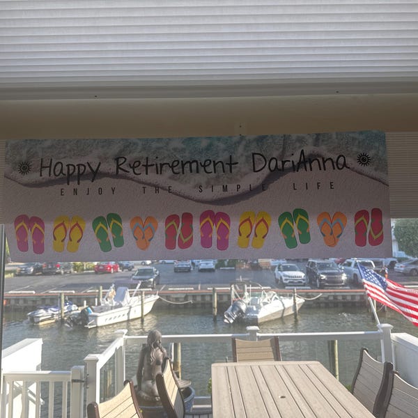 Personalized Beach Retirement Banner, Happy Retirement Decorations ...