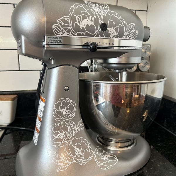 Floral Inspired Design Kitchenaid Mixer Decal Sticker Kitchen Mixer ...