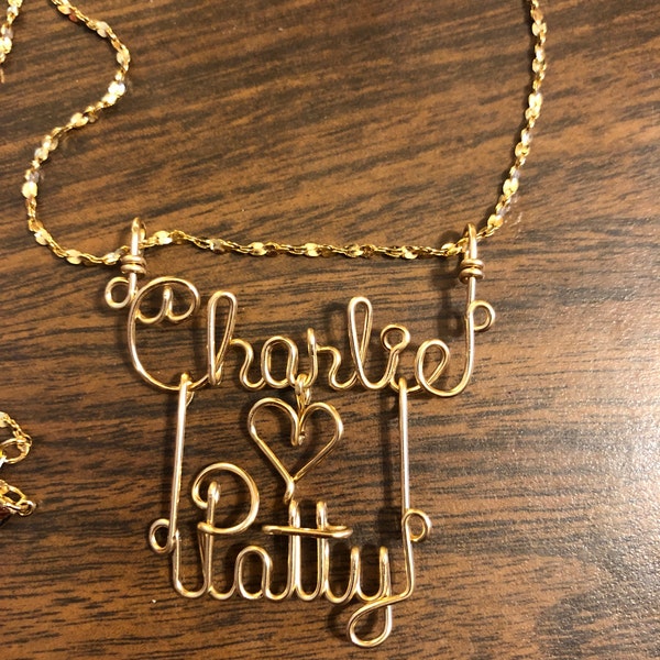 Personalized Double Name Necklace~couple's/mother's Necklace~children's ...