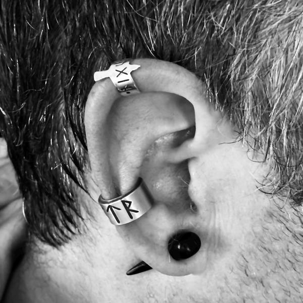 Viking Ear Cuff - Custom Elder Futhark Runes - Viking Beard Bead ...