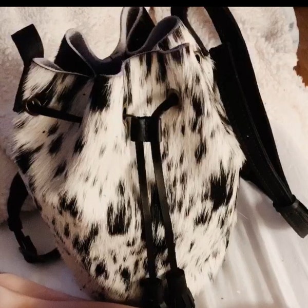 Green Convertible Bucket Bag, Leather Bucket Backpack, Leather ...