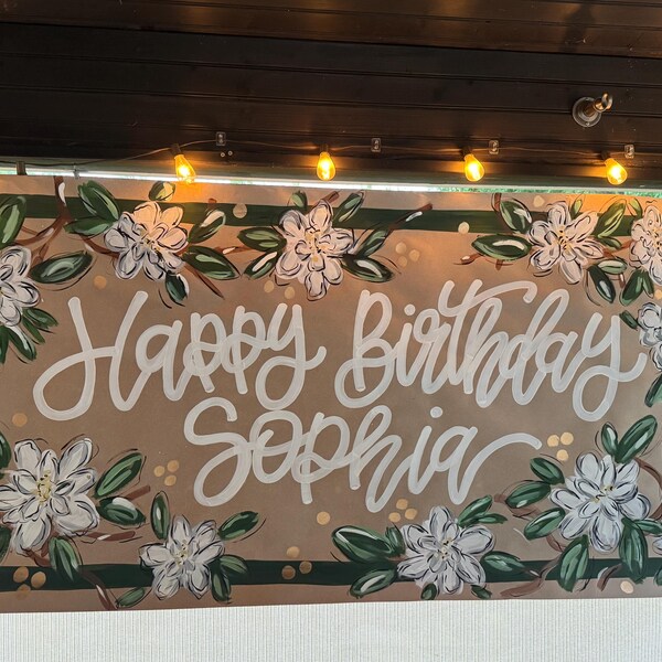 Birthday Banner - Custom Party Banner - Kraft Paper Banner - Hand ...