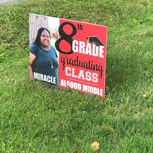 8th Grade Graduation Photo Yard Sign Wire Stake Incl, Senior 2023 ...