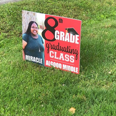 8th Grade Graduation Photo Yard Sign Wire Stake Incl, Senior 2023 ...