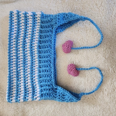 Triple Star Strings Cat Hat Handmade Crocheted Striped Earflaps Beanie ...