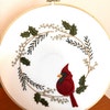 PDF Pattern - 8" Cardinal Wreath - Step by Step Beginner Embroidery ...