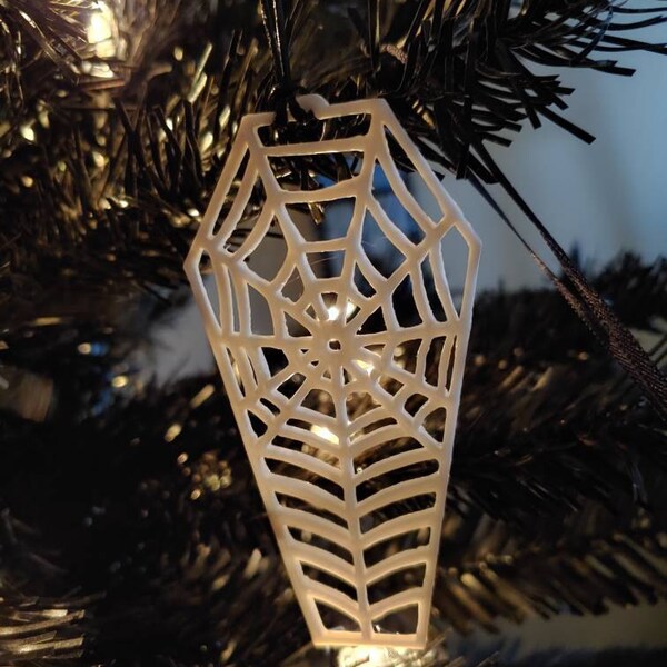 Coffin Spiderweb Cobweb Gothic Casket Hexmas Snowflake Tree Decoration ...