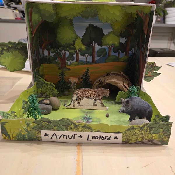 Printable Shoebox Diorama Kit. Create a Forest Habitat. Paper Craft for ...