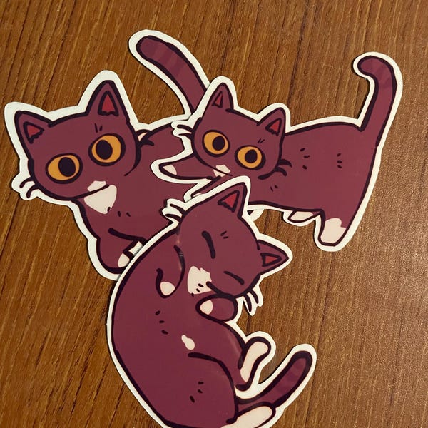 Personalized Cat Stickers - Hand Drawn | Custom Pet Stickers, Cat ...