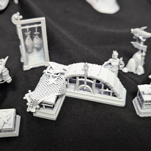 Fish Vendor Set, Fishmonger Miniature - Unpainted Miniature - Etsy
