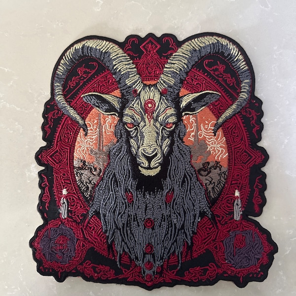 BAPHOMET GOAT Back Patch - Satanic Embroidered Patches - Gothic Clothing - Etsy