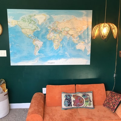 Giant World Map Wall Mural Removable Wallpaper Map of the World Huge ...