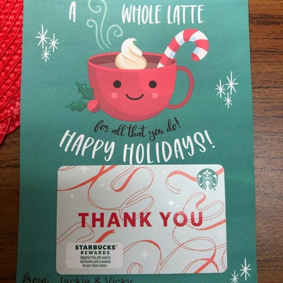 PRINTABLE Thanks a Whole LATTE for All That You Do Happy Holidays ...