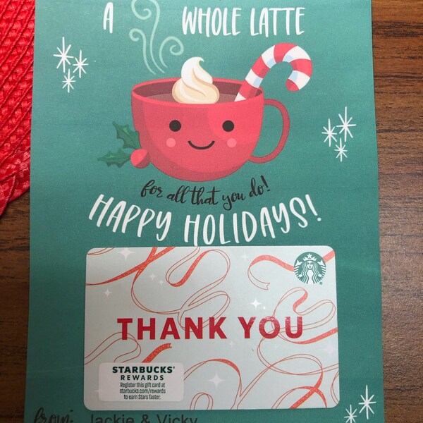 PRINTABLE Thanks a Whole LATTE for All That You Do! Happy Holidays ...