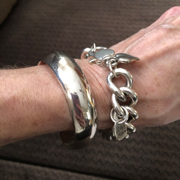 Chunky Chain Bracelet for Women Chunky Silver Bracelet Curb Solid Chain ...