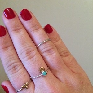 Turquoise Ring, Shell Ring, Mermaid Ring, Sterling Silver Ring ...