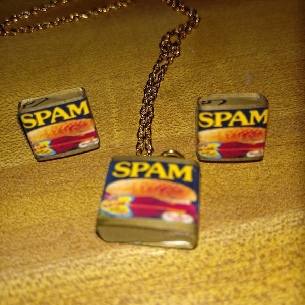 Can of Spam Charm- Miniature Food Jewelry- Tea Pendants- Kawaii Charms ...