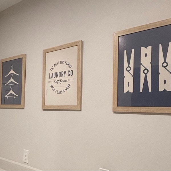 Laundry Room Prints Personalized Laundry Sign Set of 3 Custom Laundry ...