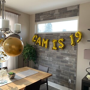 16 GOLD Letter/number Balloons Create Your Balloon Banner Gold Foil ...