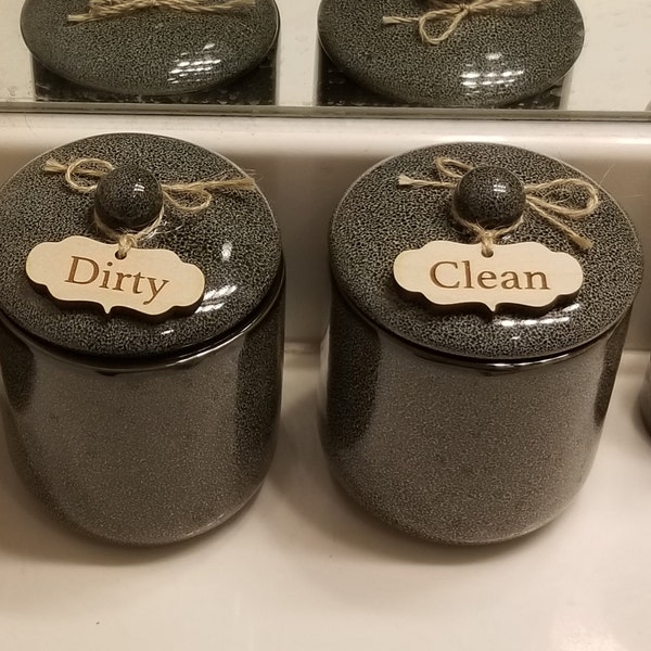 Custom Wooden Laundry Basket Labels // Dirty Clean Laundry Labels ...