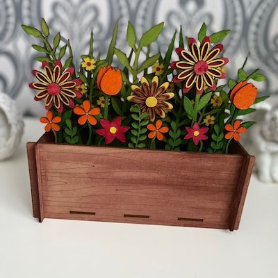 DIY 3D Layered MDF Flower Pot, Make Your Own Flower Pot, Flower Window ...