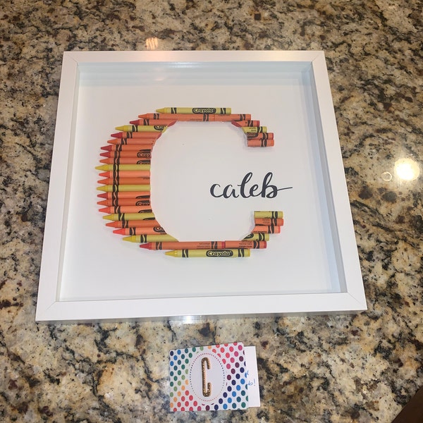 Personalized Framed Crayon Monogram - Etsy
