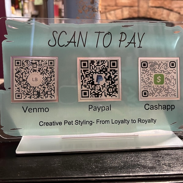 Custom Acrylic QR Code Payment Sign: Small Business, Pop up Shop - Etsy
