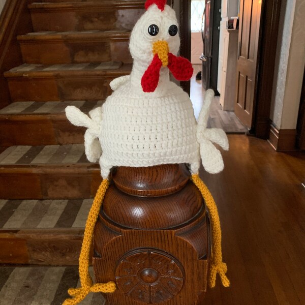 Crochet Pattern Chicken Hat/ Chicken Hat Pattern/ Spring Chicken Hat ...