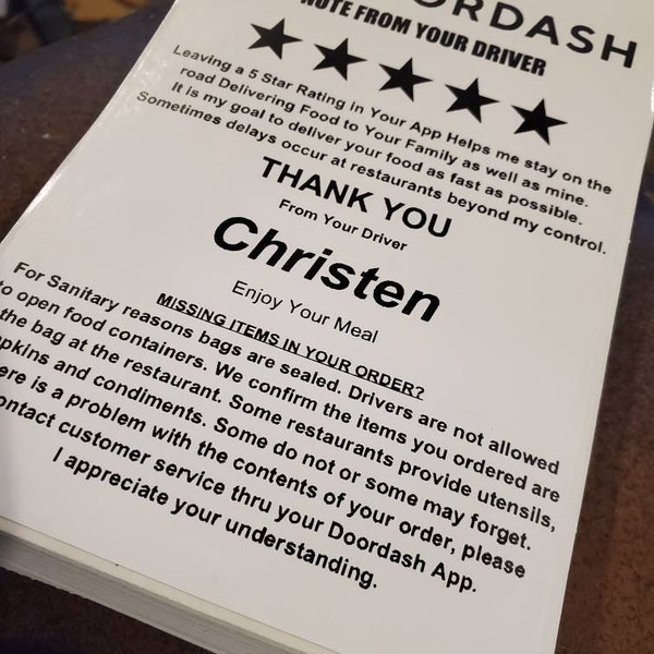 350 Personalized Labels Doordash, Grubhub, Ubereats, Spark Delivery ...