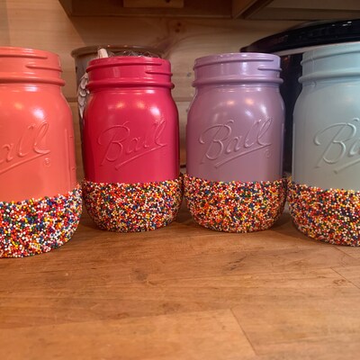 Customized Sweet Tooth Sprinkle Mason Jar - Etsy