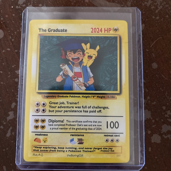 Pikachu Graduation Card Class of 2023 Handmade Pokemon Gift for Him - Etsy