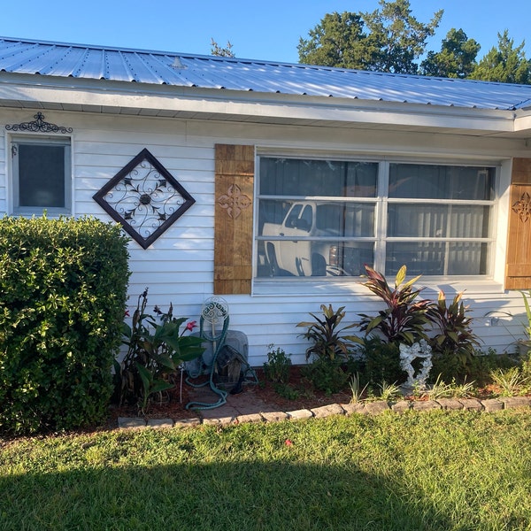 Chevron Wood Shutters, Cedar Shutters, Cottage Shutters, Rustic ...