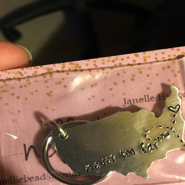 USA KEYCHAIN Long Distance Best Friends Gift Miss You Best Friend ...
