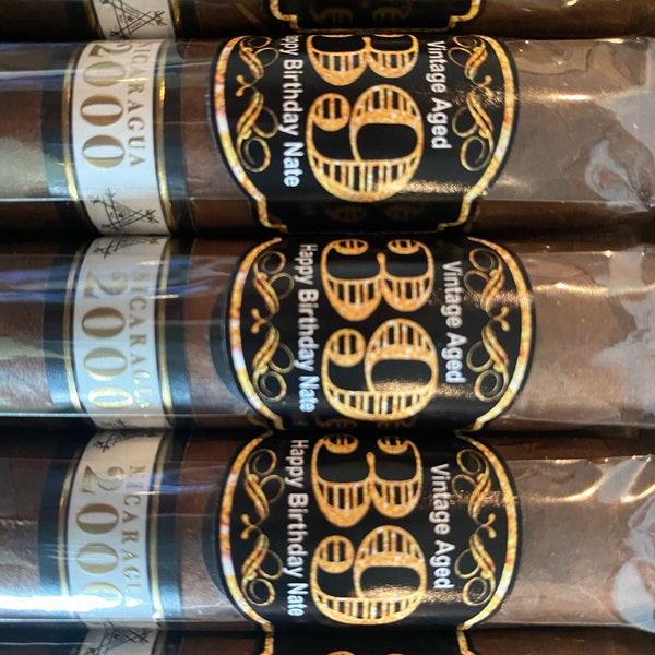Custom Milestone Birthday Cigar Labels Party Favor 30th 40th 50th ...
