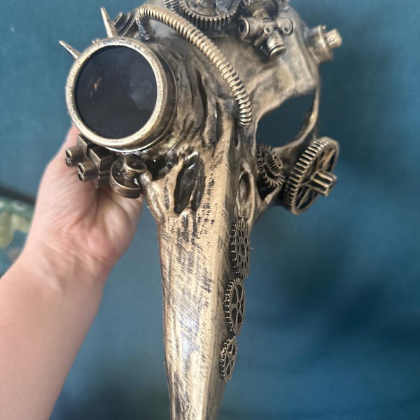 Black Steampunk Spikes Dark Lens Gold Goggles Military Captains Hat ...