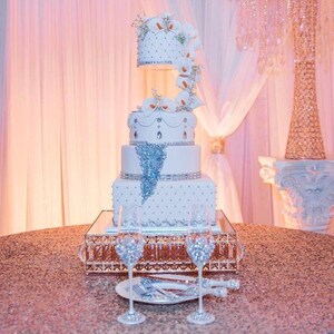 SET Metallic Square and Rectangle Cake Separator Metallic Cake Stand ...