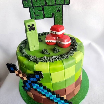 Handmade Minecraft Themed Numbered Cake Toppers - Etsy UK