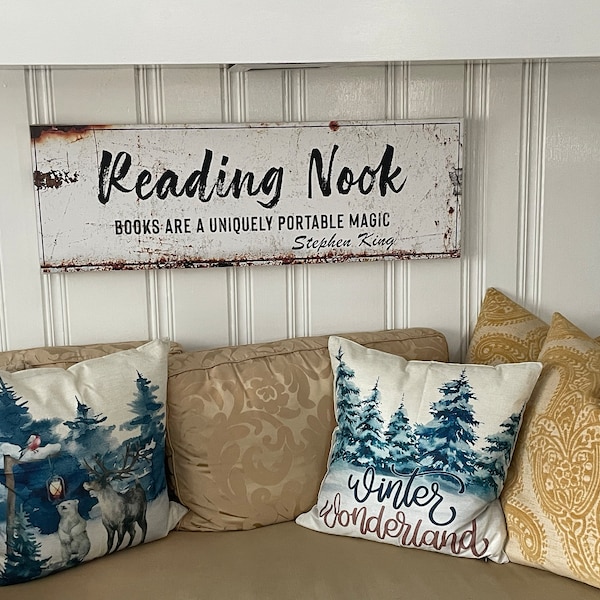 Reading Corner Sign, Kid Room Decor, Library Decor, Book Lover Sign ...