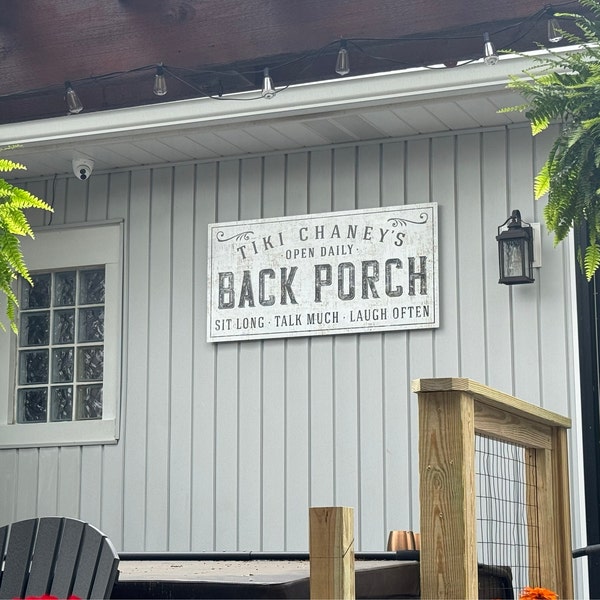 METAL SIGN! Personalized Back Porch Sign Backyard Bar and Grill Pool ...