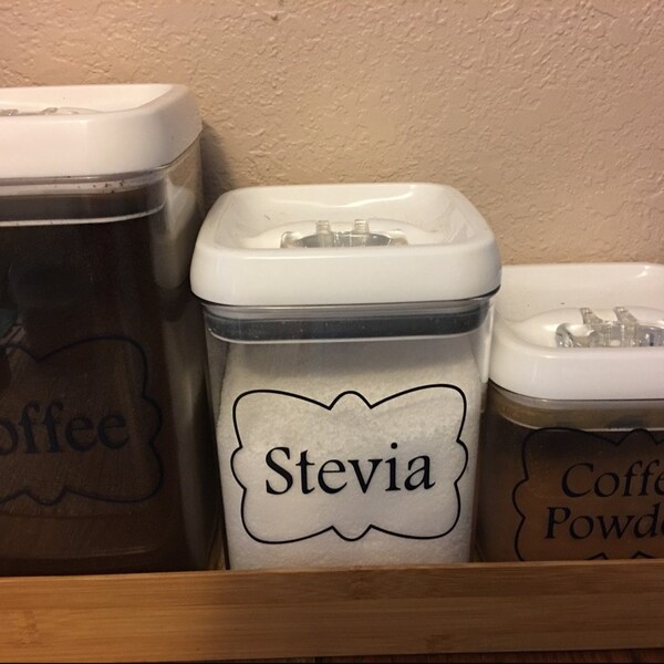 Custom Kitchen Canister Labels Set of 6-vinyl Decals - Etsy