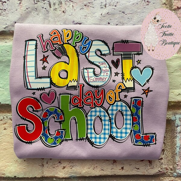 Doodle Happy Last Day of School PNG Digital Design, School Clipart for ...